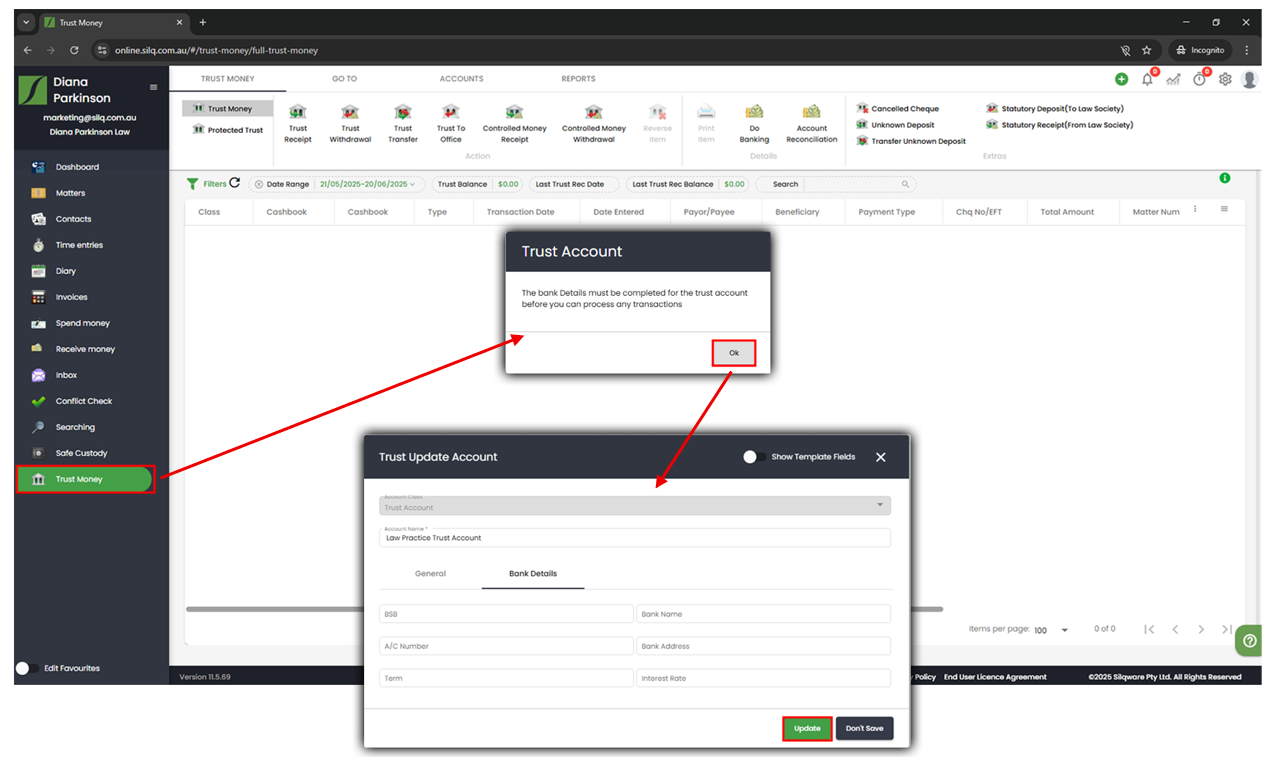 Setting up your Trust Account