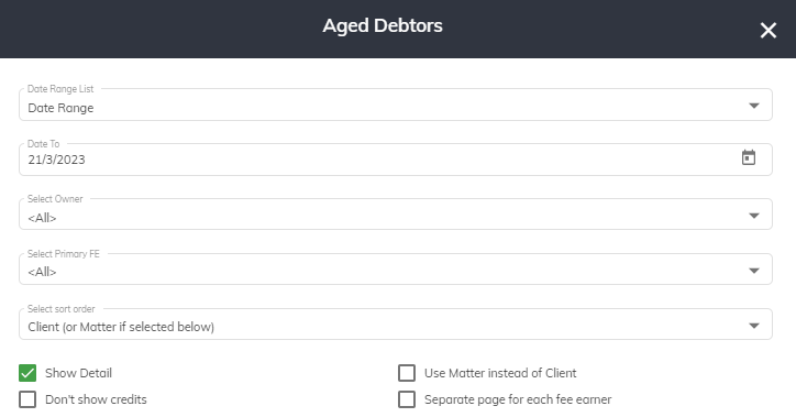 How does the aged debtors report work?